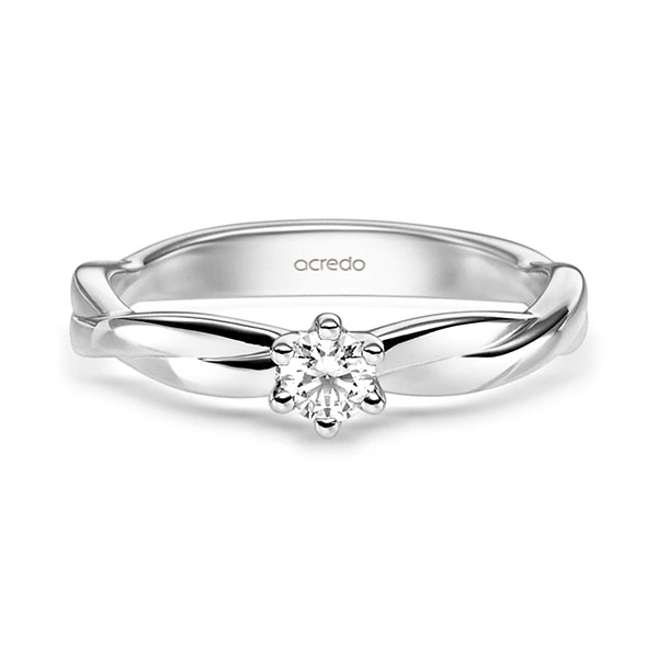 engagement ring in White gold 14K (585/1000) with in total 0,25 ct. brilliant tw,si by acredo ...