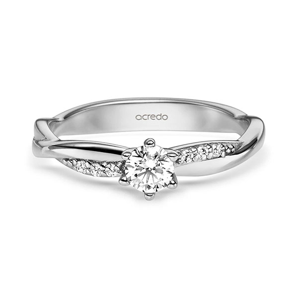 Verlobungsring in Graugold 585 mit 0,3 ct. + zus. 0,048 ct. Brillant tw, si von acredo | A ...