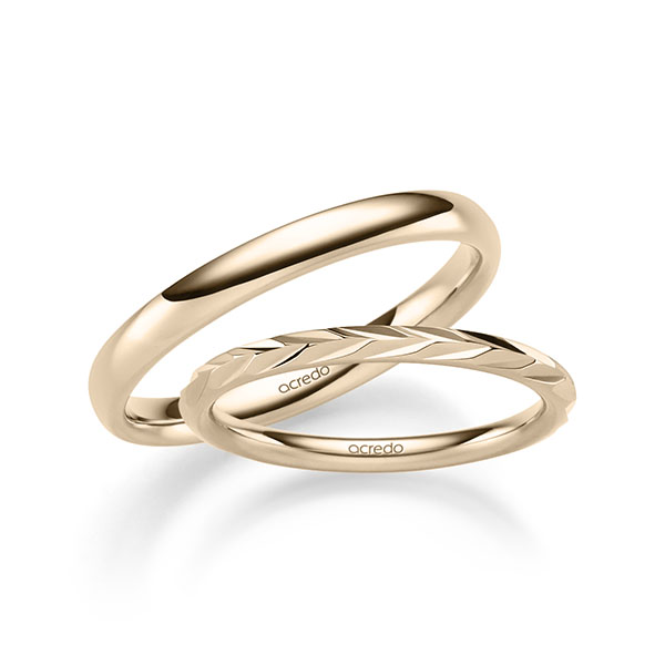Paar klassische Trauringe/Eheringe in Signature Gold 585 von acredo | A ...
