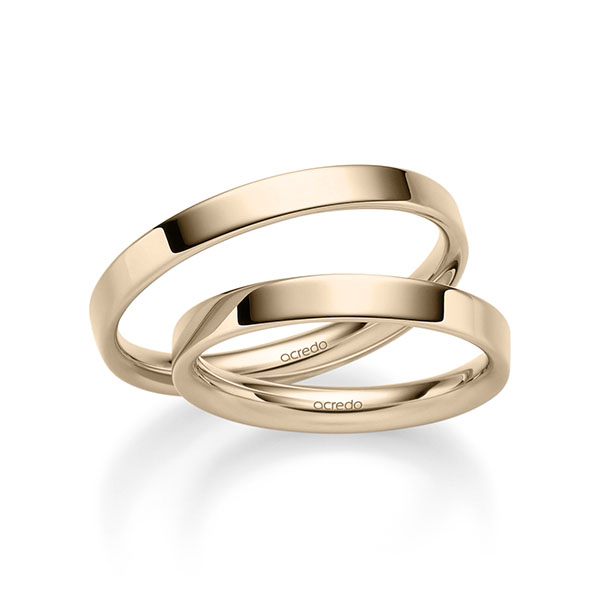 Paar klassische Trauringe/Eheringe in Signature Gold 585 von acredo | S ...